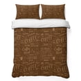 Coffee Milk Tea and Cocoa Bean 3 Pieces Quilt Set,1 Quilt with 2 Shams ...