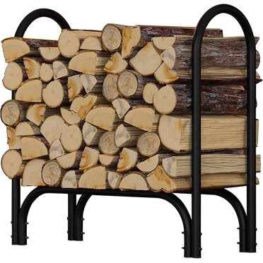 16” Triangle Firewood Rack, Outdoor Small Decorative Firewood Holder ...