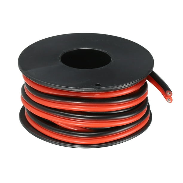 2 Conductor Parallel Silicone Wire 16AWG 16 Gauge Red Black Electrical ...