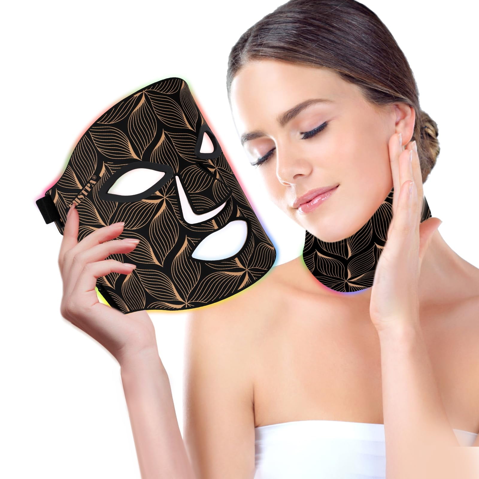 Mascarilla facial LED THSTPA, terapia de luz de 7 colores con cuidado ...