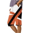 Ailaofu Womens Fashion Geometric Print Shorts with Pockets Mid Calf ...