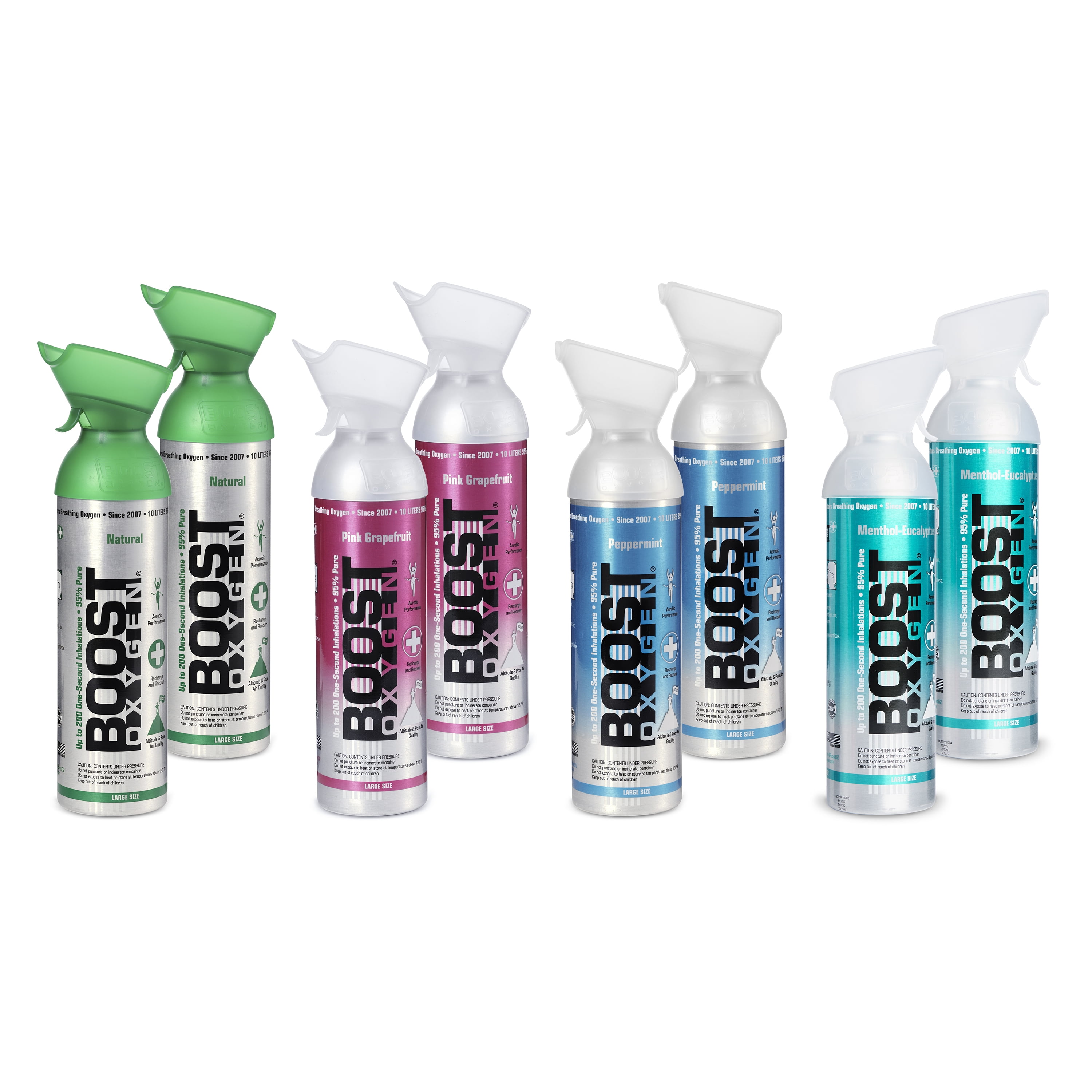 Boost Oxygen Natural Portable 10 Liter Oxygen Variety Canister (8 Pack ...