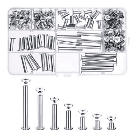 80 Set Chicago Screws Assortment Kit 7 Different Sizes Metal Round Head ...