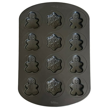 Wilton Non-Stick Christmas Cookie Shapes Pan, 12-Cavity (Gingerbread ...
