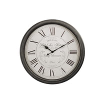 Clocks - 30" Round - Large Oversized - Wall Clock - Gray - Black Metal ...