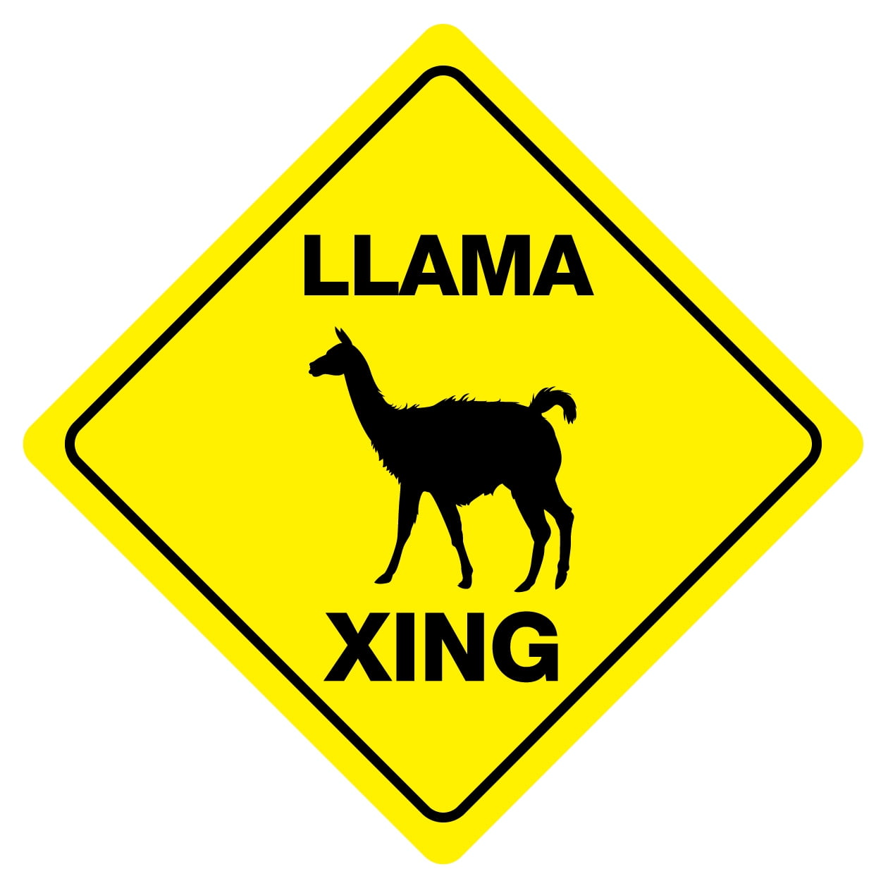 LLAMA XING Funny Novelty Crossing Sign - Walmart.com