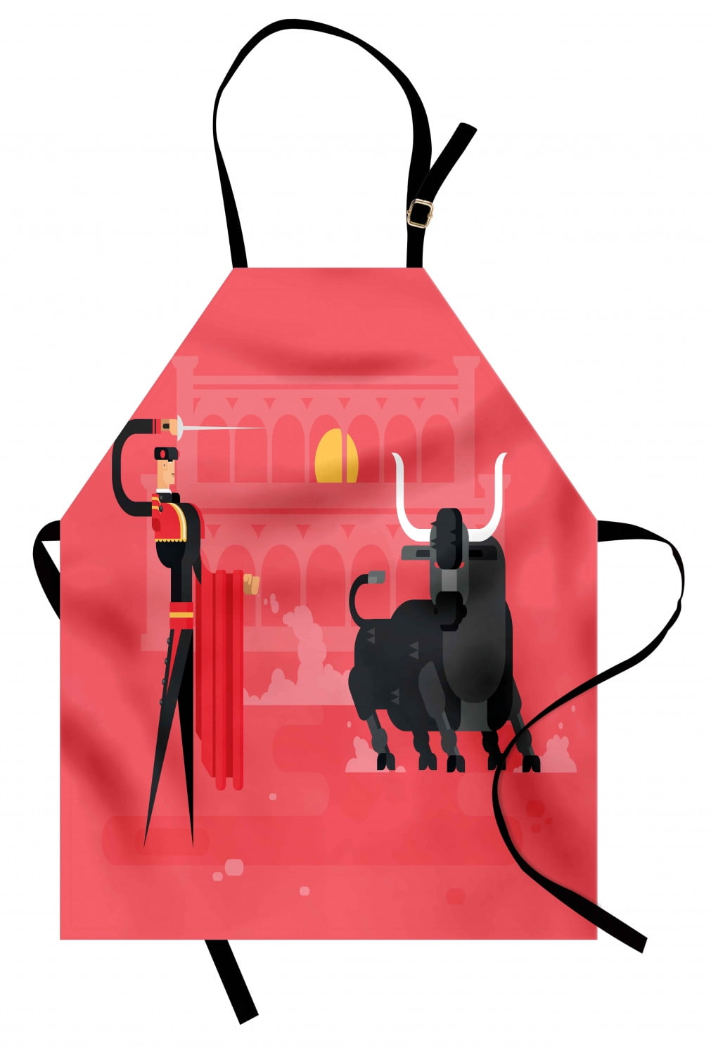 Spanish Apron, Computer Art Featured Matador with the Bull in Arena ...