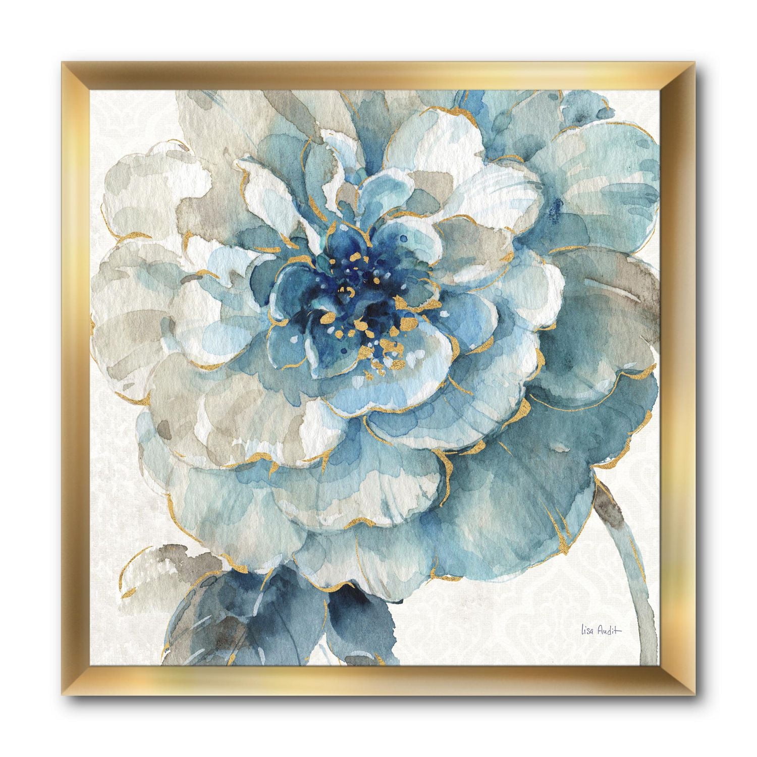 Click here for Designart Indigold Gold Country Flower Framed Wall... prices