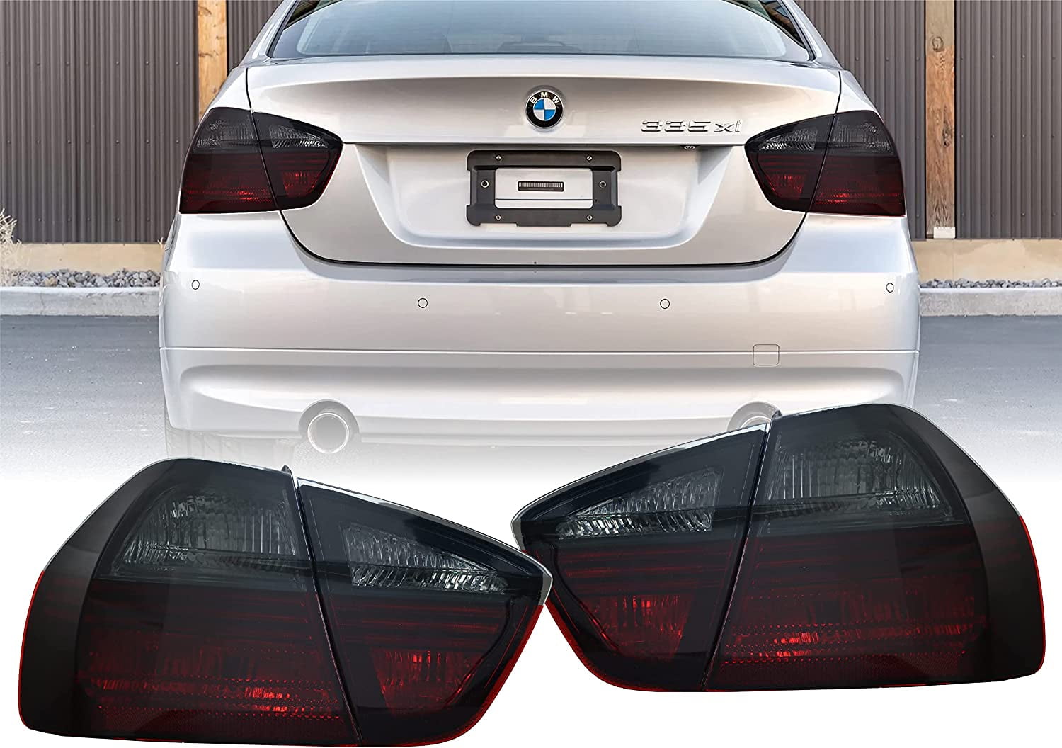 USR DEPO E90 Blackline Tail Lights - Red / Smoke Rear Tail Lamps Set ...