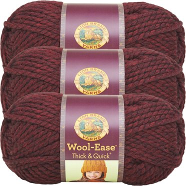 Lion Brand Yarn Wool-Ease Thick and Quick Grey Marble Classic Super ...