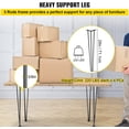28" Black Hairpin Table Legs, Set of 4, 3-Rod Heavy Duty Carbon Steel ...