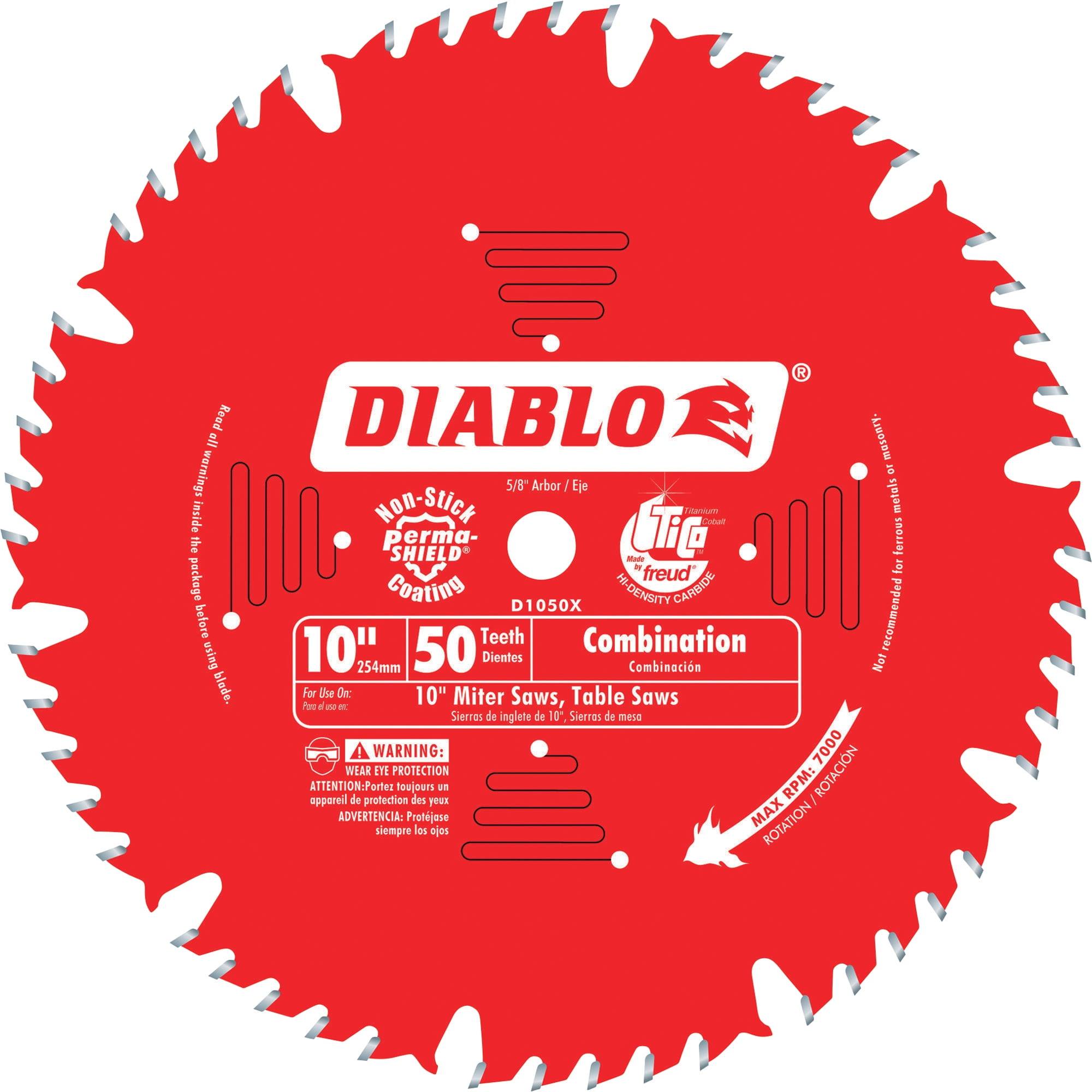 Diablo Combination Circular Saw Blade 10in 50 Tooth - Walmart.com