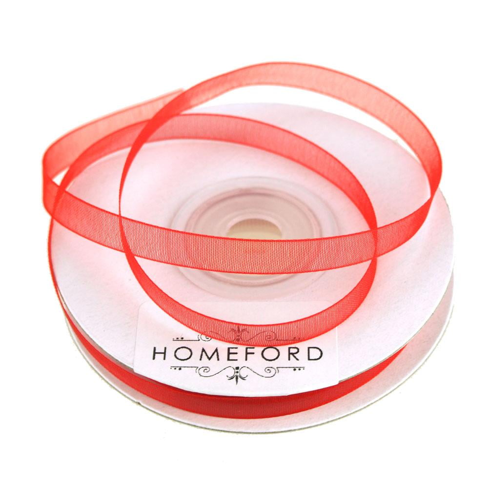 Sheer Organza Ribbon, 1/4-inch, 25-yard, Red - Walmart.com - Walmart.com