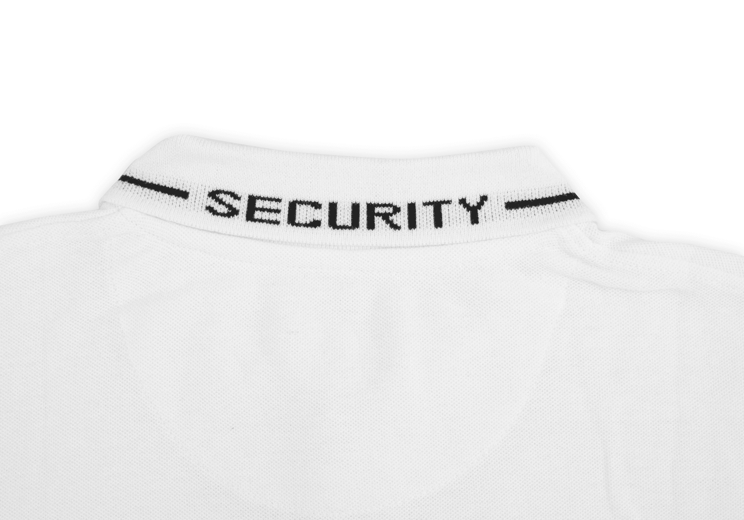 Poly Cotton Long Sleeve Security Collar Polo Shirt - White With Black ...