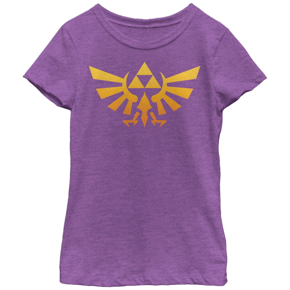 Girl's Nintendo Legend of Zelda Triforce Fade Graphic Tee Purple Berry ...