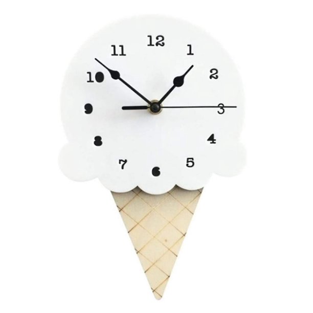 Ice Cream Sharped Wall Hanging Clock Cartoon Silent For Children ...