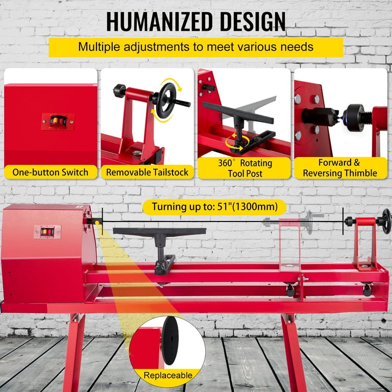 VEVOR Wood Lathe, 14''x40'' Power Lathes, 1/2 HP Wood Lathe