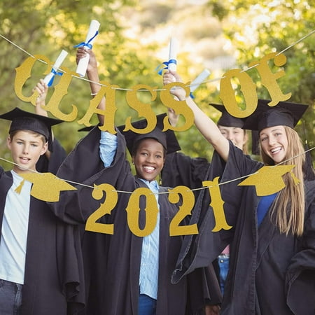 Class Of 2021 Banner Gold Glitter- Graduation tions 2021 Gold ...
