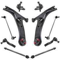 TRQ 10 pc Steering Suspension Kit Control Arms Tie Rods Pitman Idler ...