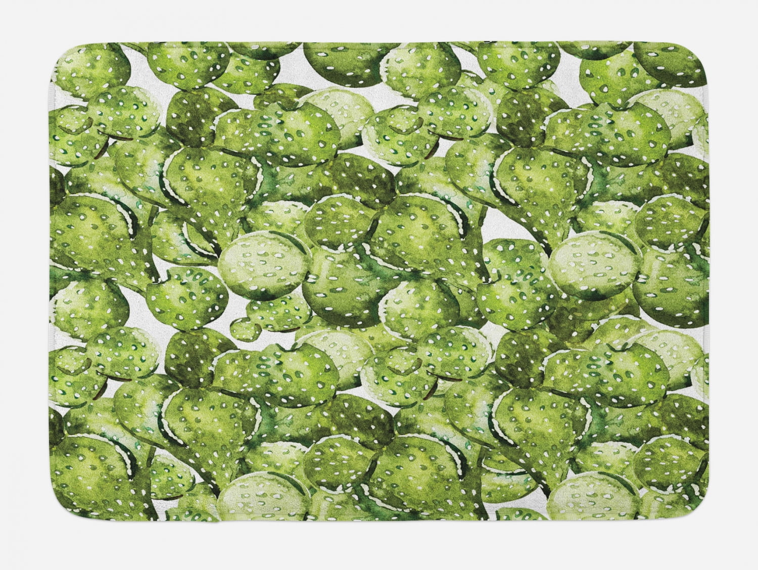 Cactus Bath Mat, Cactus Petals Spikes Sun and Flowers in a Hot Mexican ...