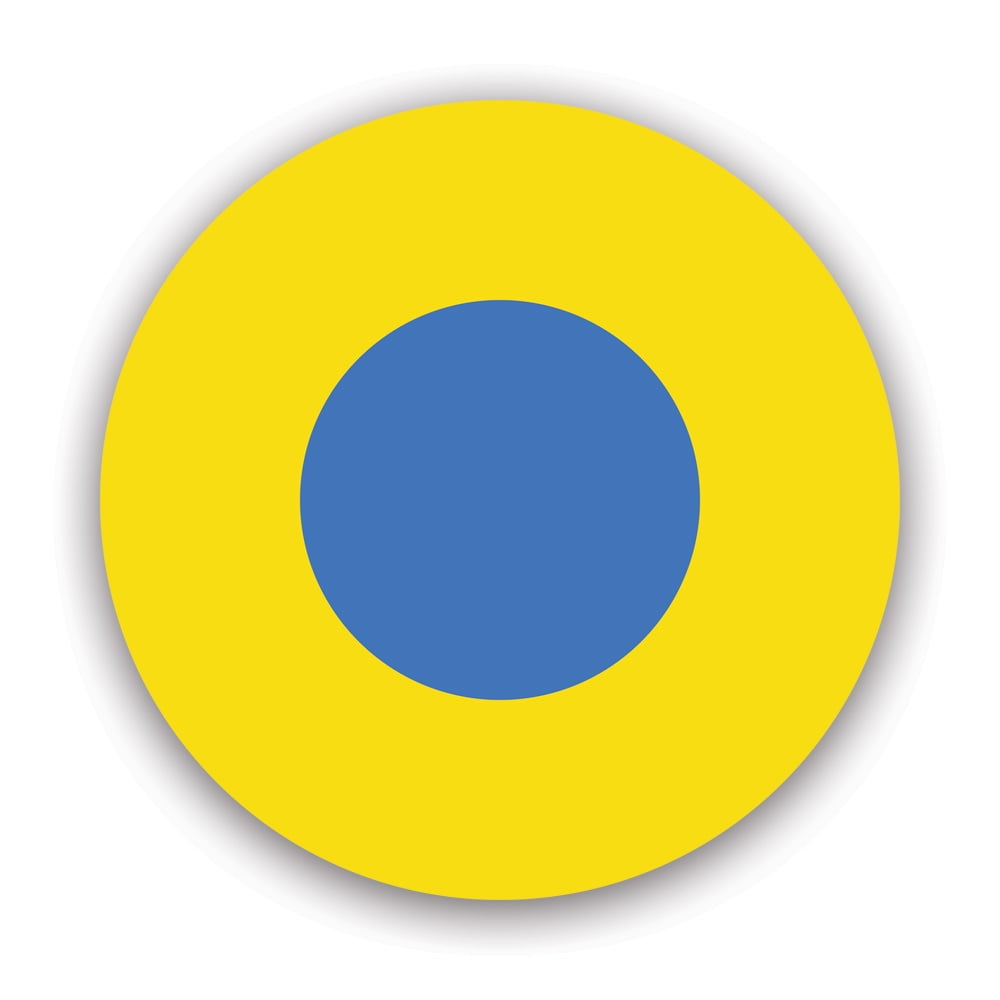 Ukrainian Roundel Sticker Decal - Self Adhesive Vinyl - Weatherproof - Made in USA - ukraine ukr ...