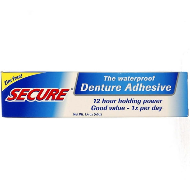 Secure Denture Waterproof Adhesive 1.40 oz (Pack of 4) - Walmart.com