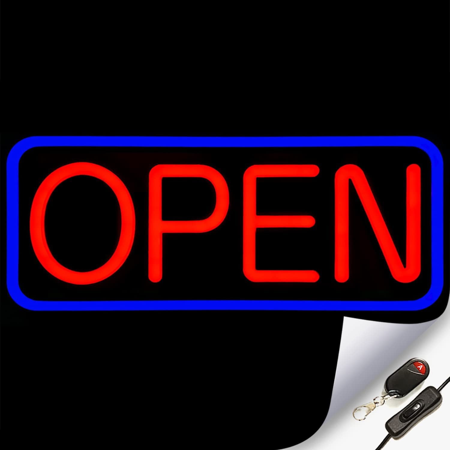 Large Flashing LED Neon Open Sign Light for Businesses with Remote ...