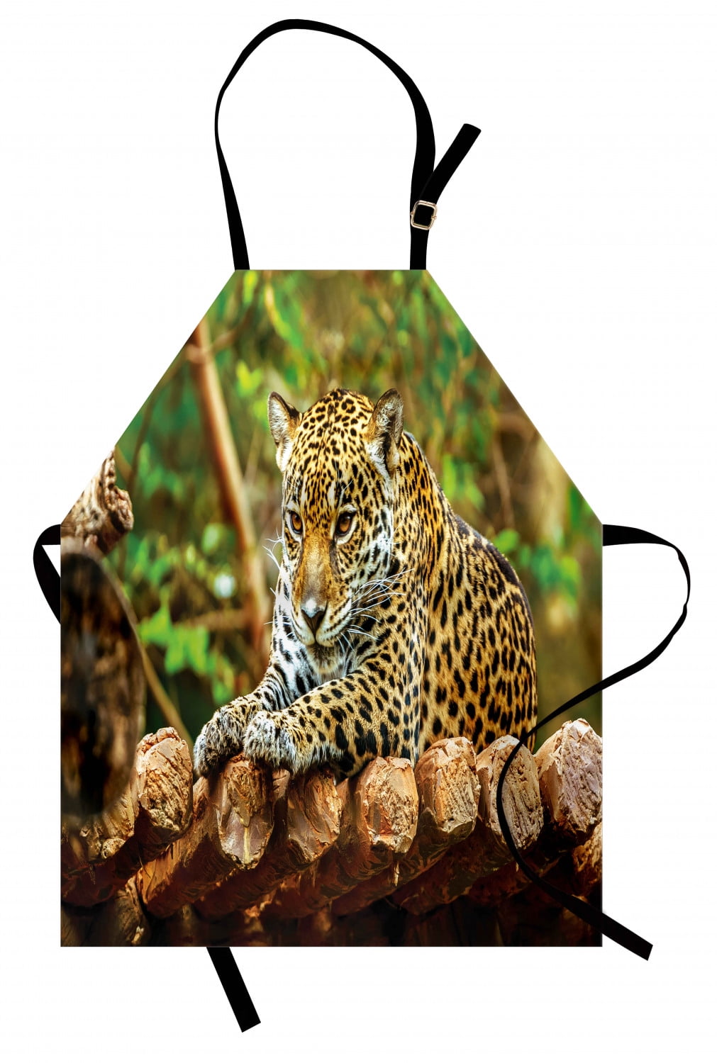 Zoo Apron Jaguar on Wood Floor Wildlife Animals Feline Big Cat Mammal ...