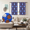Baseballs and Gloves Blue Pattern Blackout Curtains,Triple Weaved ...