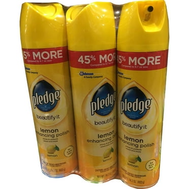 Pledge Lemon Clean Furniture Polish, 3 pk./14.2 oz. - Original Multi ...
