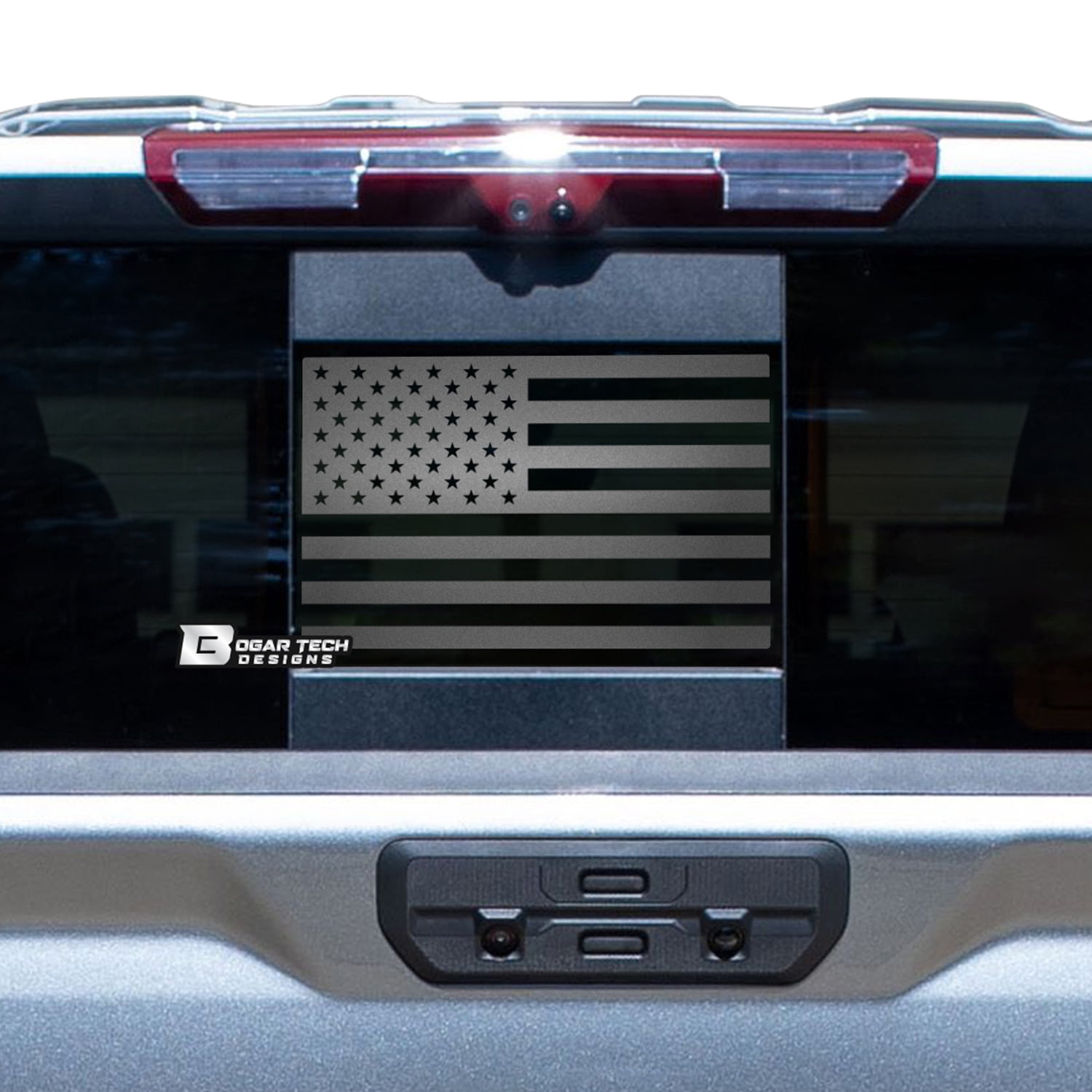 Bogar Tech Designs Precut Rear Middle Window American Flag Vinyl Decal ...
