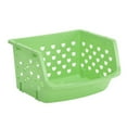 Multi Colored Stackable Storage Bins 4 Colors, Plastic Storage Baskets ...