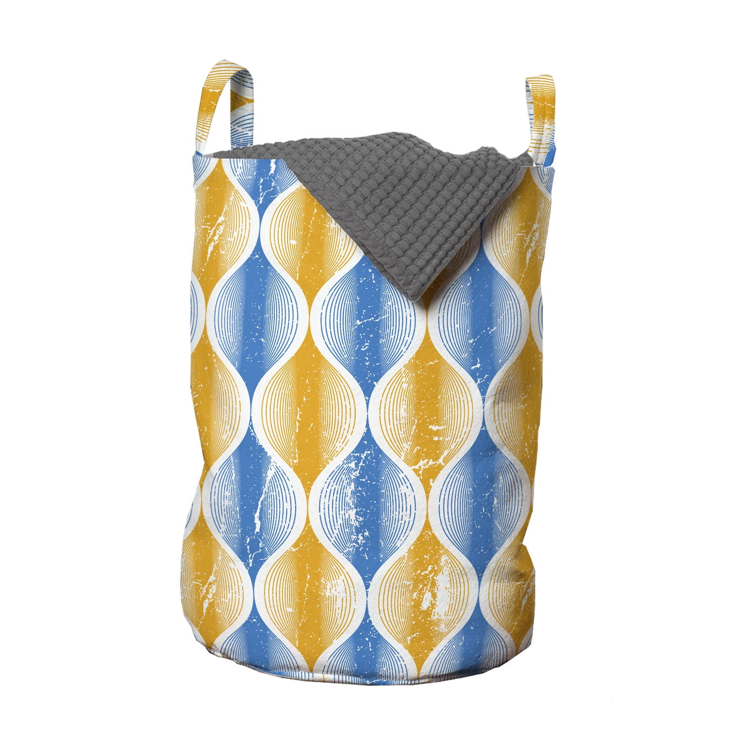 Abstract Laundry Bag, Ogee Inspired Pattern Colorful Retro Grungy Look ...