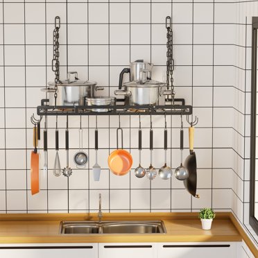 Concept Housewares Rectangular Ceiling Mounted Pot Rack - Walmart.com
