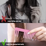 "HEXINGMC Wide Tooth Detangler Comb for Curly Hair, Lightweight, Anti ...