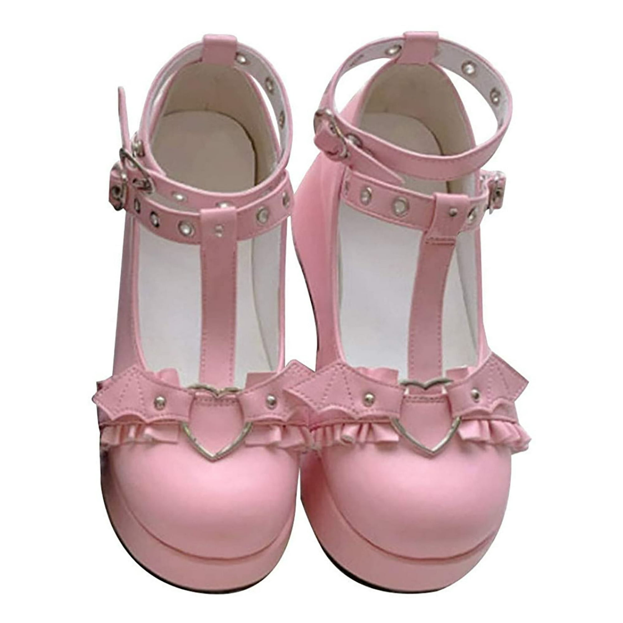 Click here for Qertyioot Womens Platform Sweet Bow Round Toe Ankl... prices