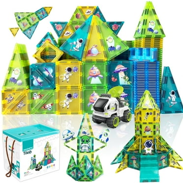 Jasonwell 65pcs Science Kit Builders Magnetic Tiles Learning Patterns ...