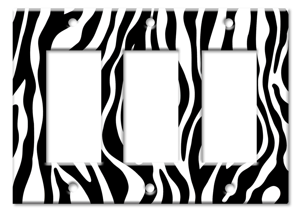 Art Plates brand - Triple Gang Rocker Wall Plate - Zebra Print ...