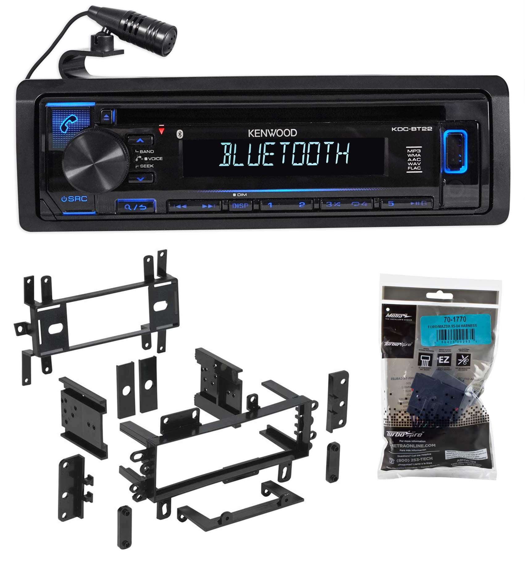 Kenwood CD Radio Receiver w/Bluetooth iPod/iPhone/ For 1986-1996 Ford ...