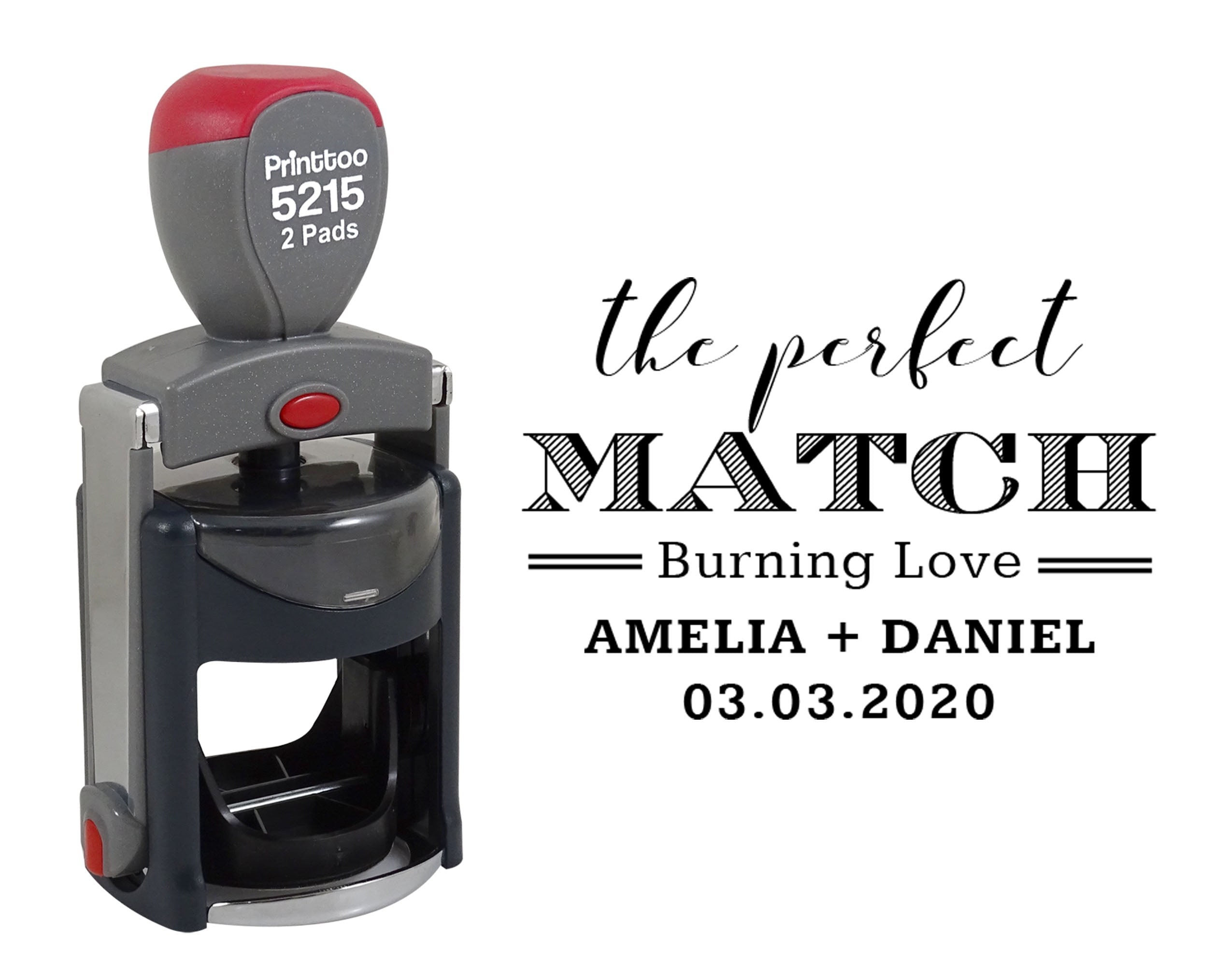 Printtoo Personalized Round Black Self Inking Wedding Favor Stamp ...