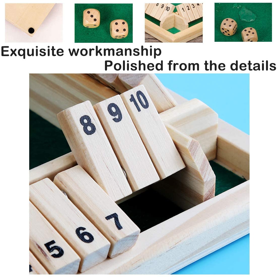 Buy Shut The Box Dice Game , Wooden Family Math Game, Christmas ...