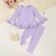 Ccpelsie Little/Big Girl Clothes Fall Winter Outifts Ribbed Ruffle Long ...