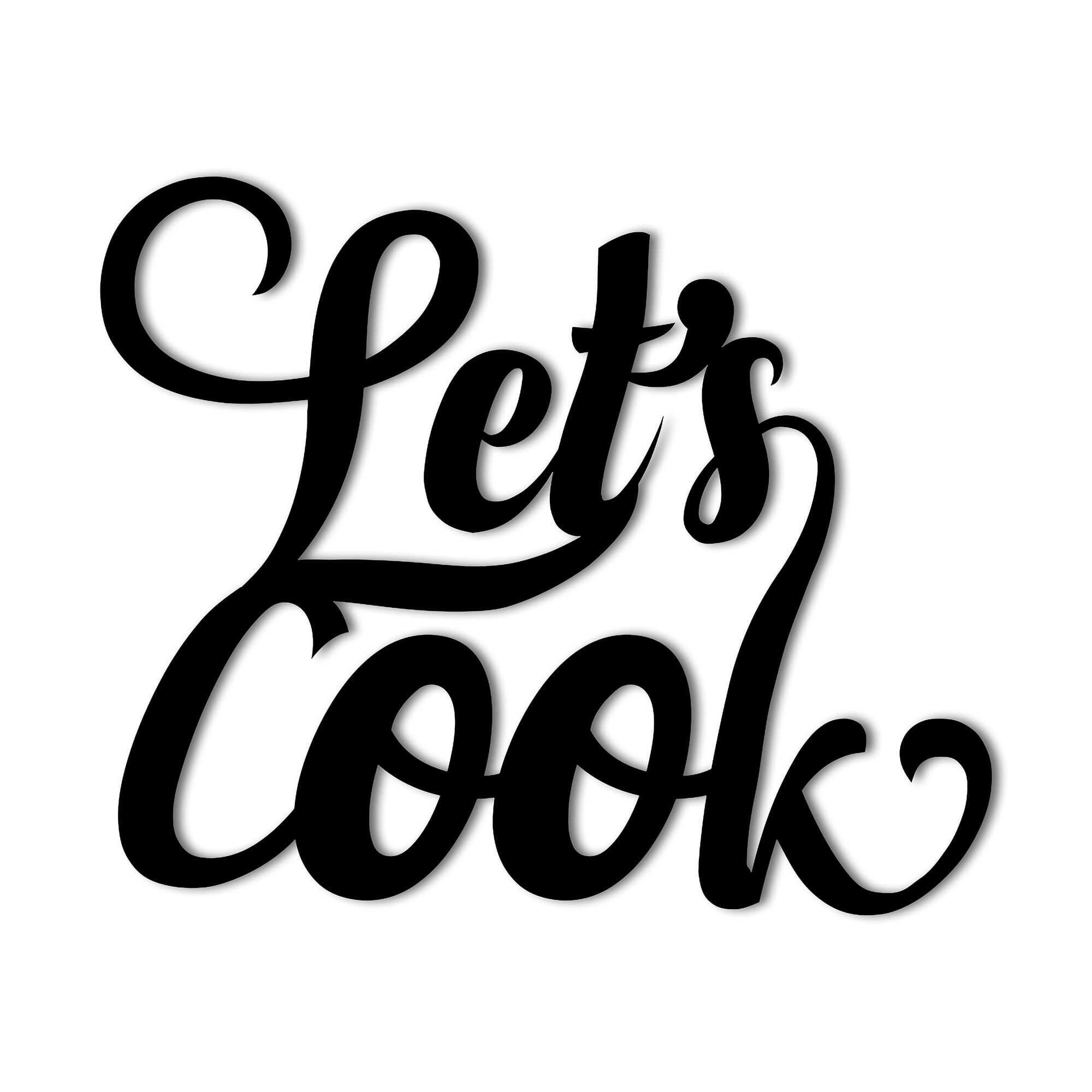 Lets Cook Cursive Word Art - Beautiful Solid Steel Home Decor ...