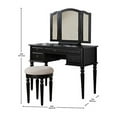 Commodious Vanity Set Featuring Stool And Mirror Black - Walmart.com