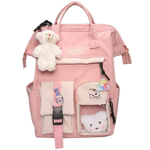 Kawaii Backpack with Kawaii Pin and Accessories Backpack Cute Aesthetic ...