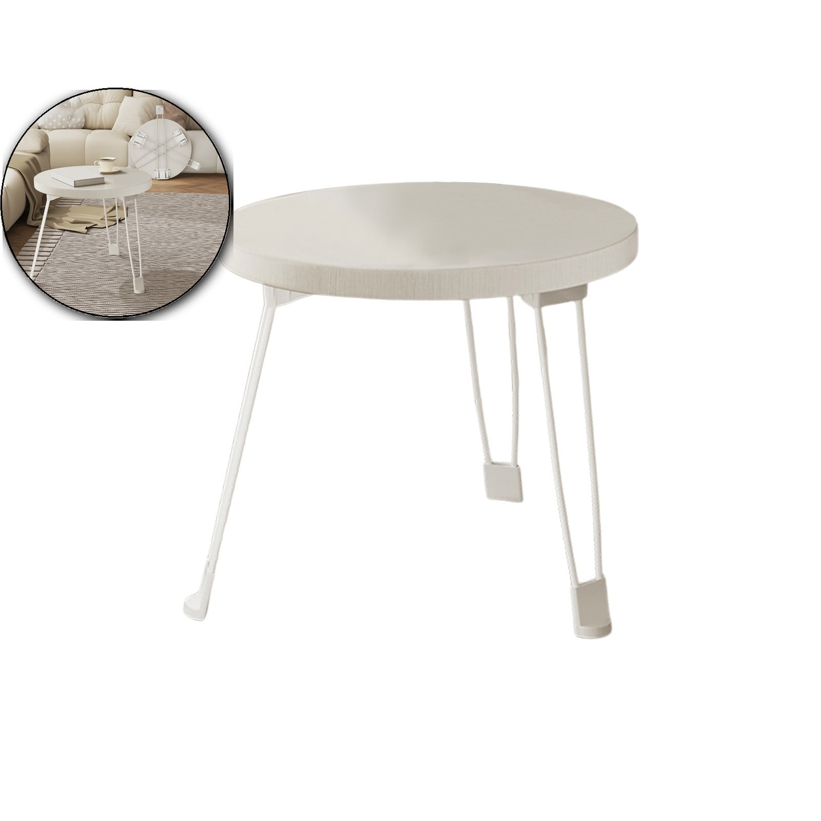 Click here for Dvruxg Foldable Round Side Table - Composite Coffe... prices