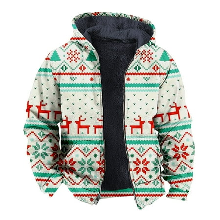 Wyzesi Mens Jackets Fall Fuzzy Mens Christmas Laminated Snowman ...