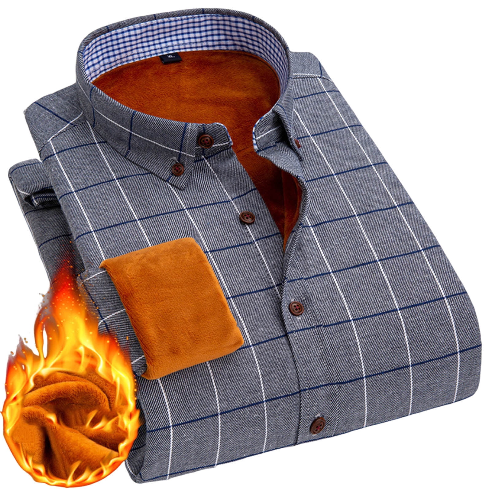 Click here for Fengqque Mens Long Sleeve Sherpa Lined Shirts Outd... prices