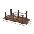 5 ft Wooden Garden Bridge - Carbonized Fir Footbridge w/ Metal Railings ...