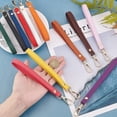 1 Box 12Pcs 12 Colors PU Leather Wrist Strap Keychains with Light Gold ...